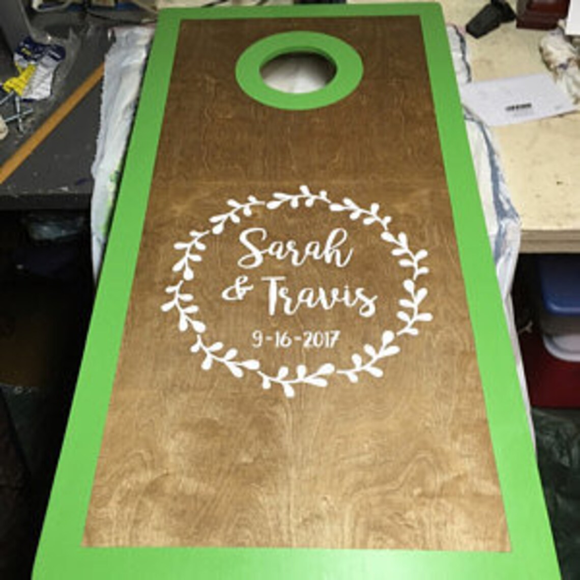 Custom Cornhole Decal Wedding Decals Wreath Custom Wedding - Etsy