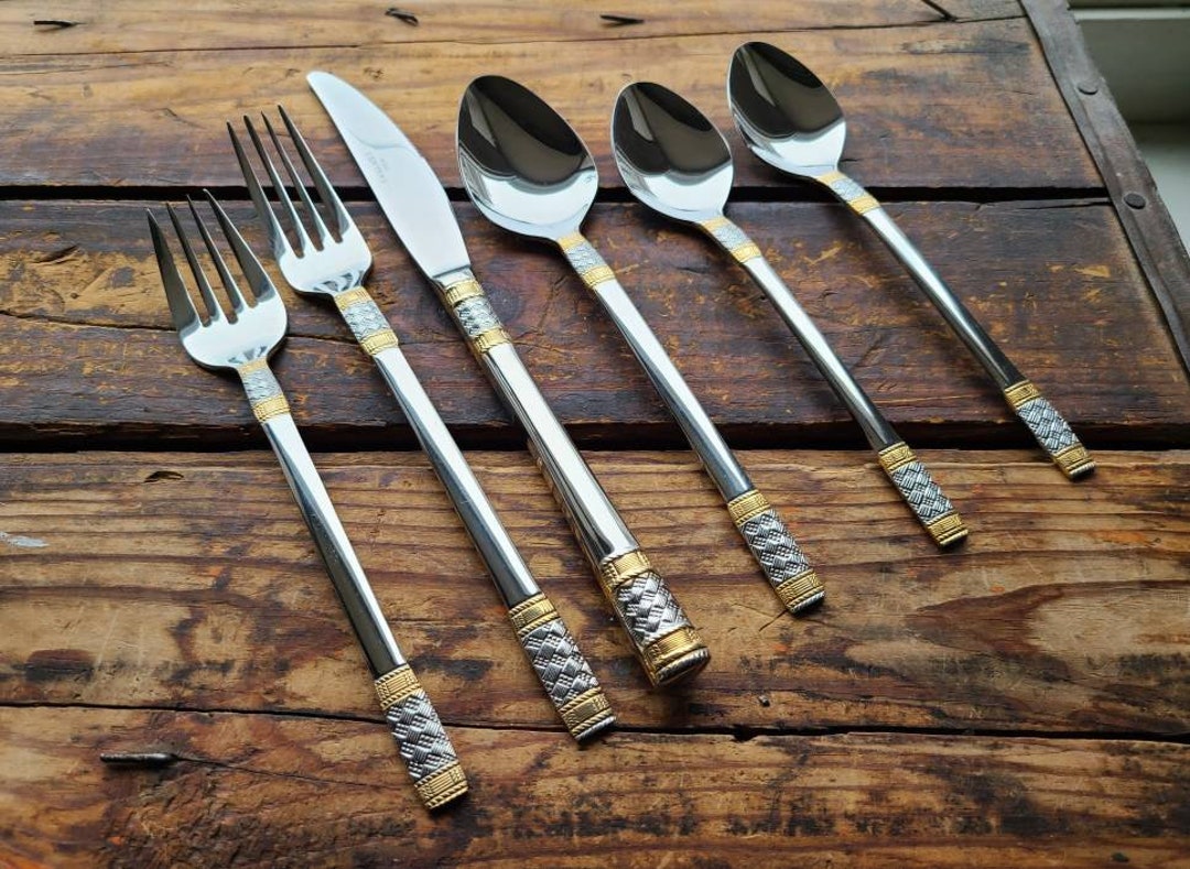 Vintage 90s Flatware Stainless Steel Service for 8 Place Settings ...