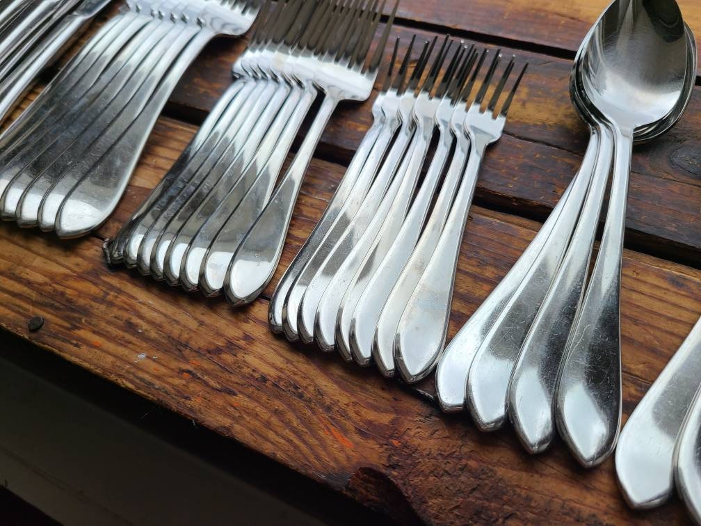 Retroneu ROSEANNE Vintage 90s Stainless Steel Flatware Glossy ...