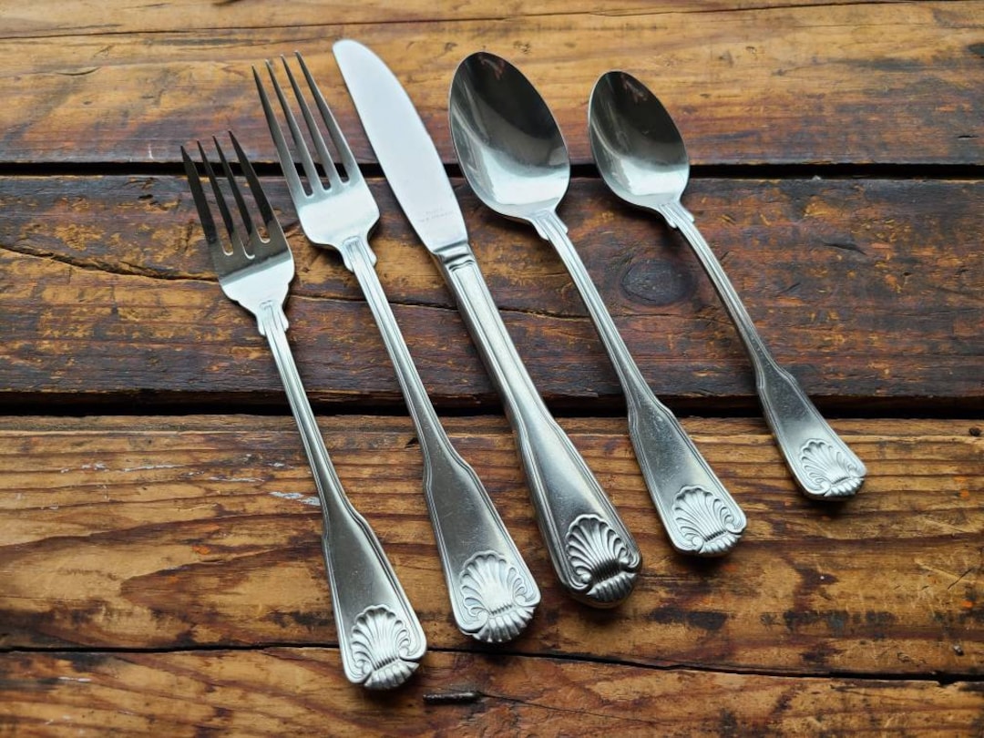 Towle LONDON SHELL Vintage 18/8 Stainless Steel 17pc Flatware Set Lot ...