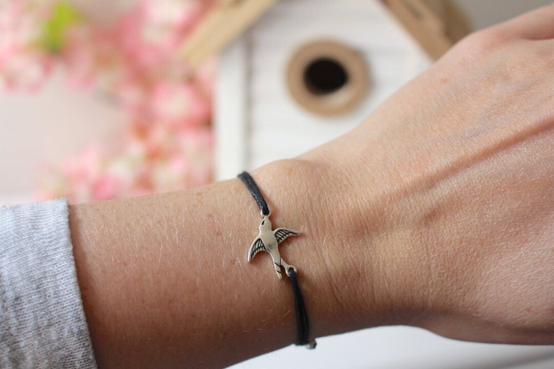 Bird Cord Bracelet | Swallow Charm Jewellery | Nature Lover Gift ...