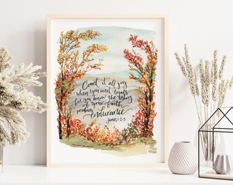 Count It All Joy, Bible Verse Printables. Christian Wall Art, Nursery ...