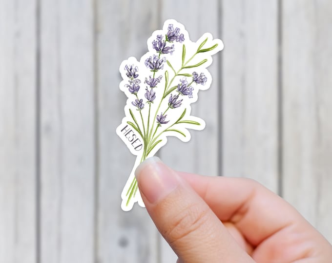 Hesed With Lavender Scripture Sticker - Watercolor Christian Stickers ...
