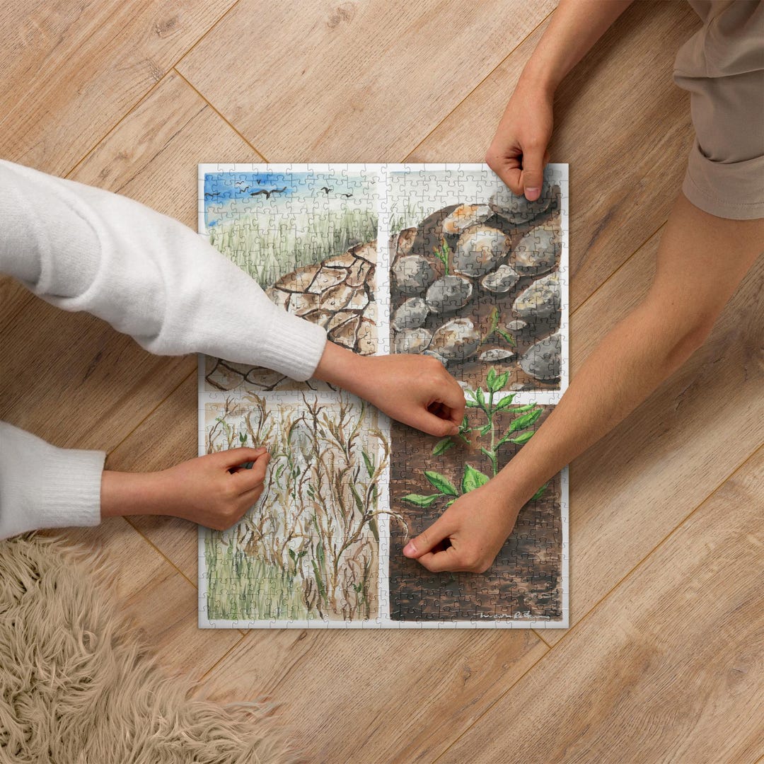 Parable of the Sower Jigsaw Puzzle, Watercolor Art: Bible Illustration ...