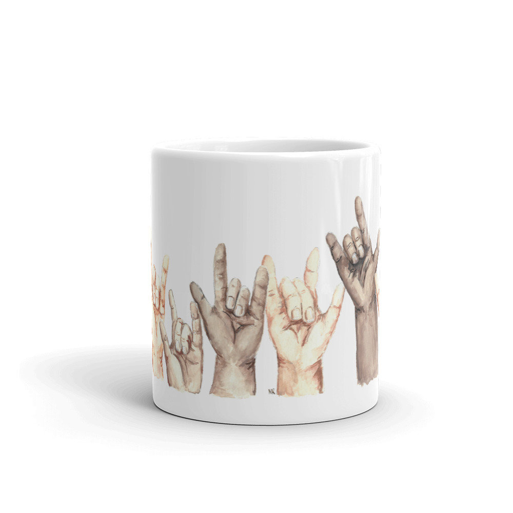 Sign Language I Love You Hands ASL Hands Multicultural - Etsy