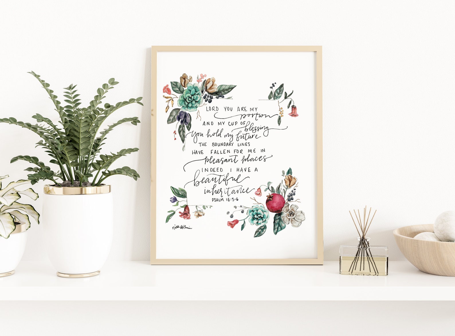 Beautiful Inheritance Handlettering Bible Verse Watercolor - Etsy