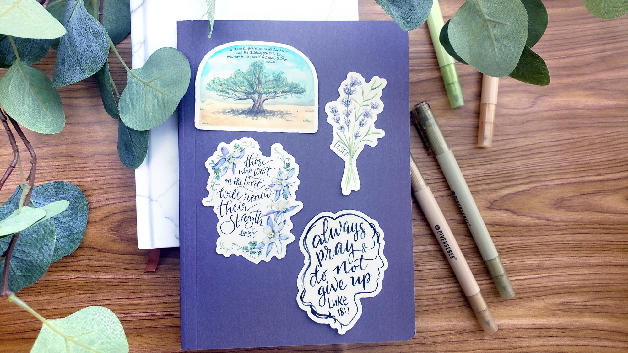 Hesed With Lavender Scripture Sticker - Watercolor Christian Stickers ...