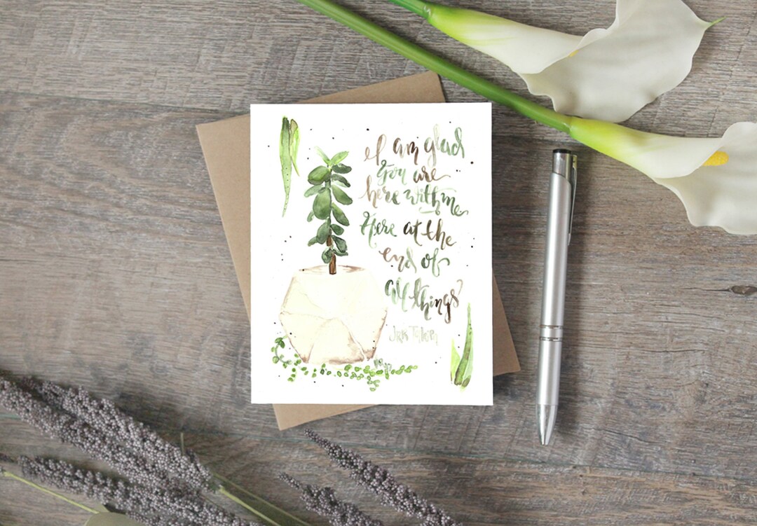 Tolkien LOTR Quote Watercolor Notecard, Book Quote, Friendship Card ...