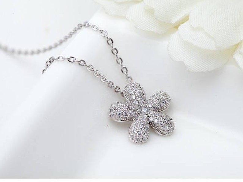 Flower Girl Necklace | Rose Gold Jewelry Gift for Little Girls ...