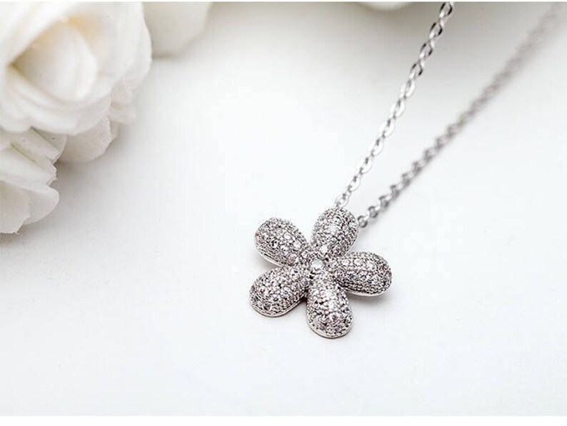 Flower Girl Necklace | Rose Gold Jewelry Gift for Little Girls ...