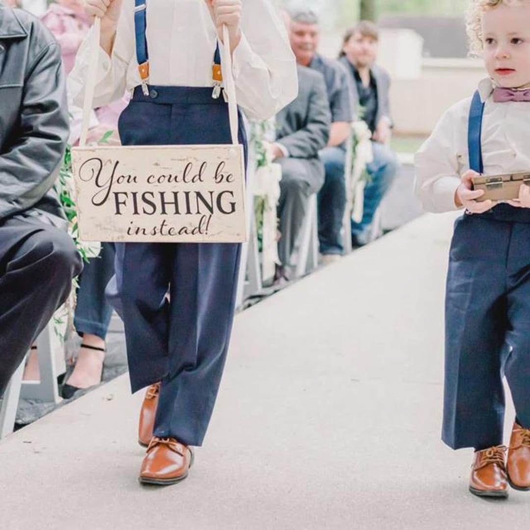 Custom Ring Bearer Sign Wedding Sign Here Comes the Bride Sign Rustic ...