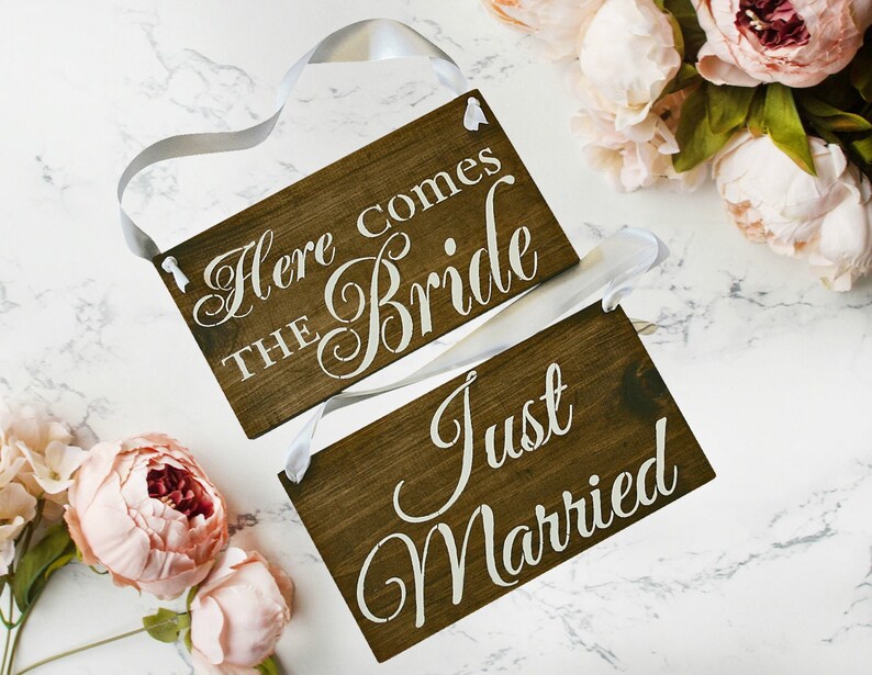 Custom Ring Bearer Sign Wedding Sign Here Comes the Bride | Etsy