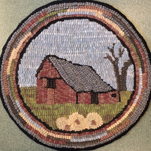 Rug Hooking Pattern for "old Barn #1" Chair Pad, on Monks Cloth or ...