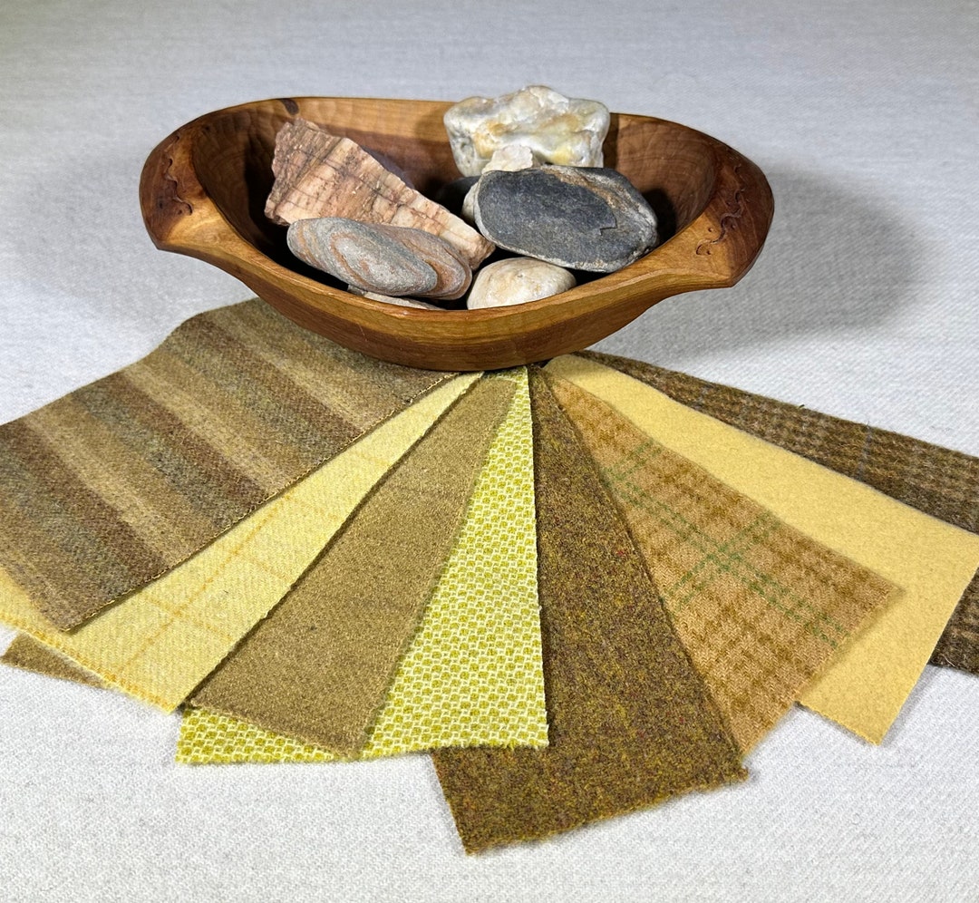 Applique Wool Bundle, Vintage Gold Wool Pack, Mill and Hand-dyed 100% ...