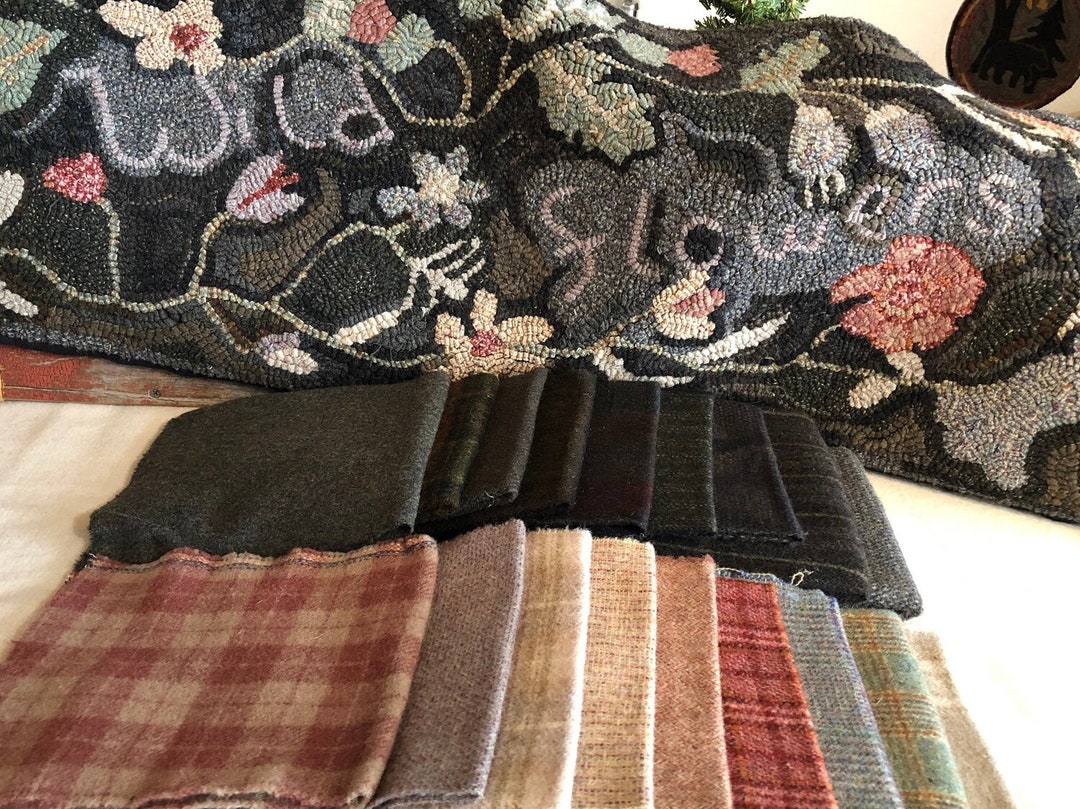 Viola's Wildflowers, Rug Hooking Kit, 14x40, Wildflower Hooked Rug ...