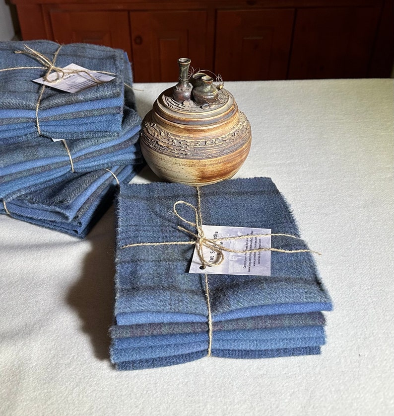 Vintage Blue Mix Wool Bundle, Handdyed Wool Fabric for Rug Hooking ...
