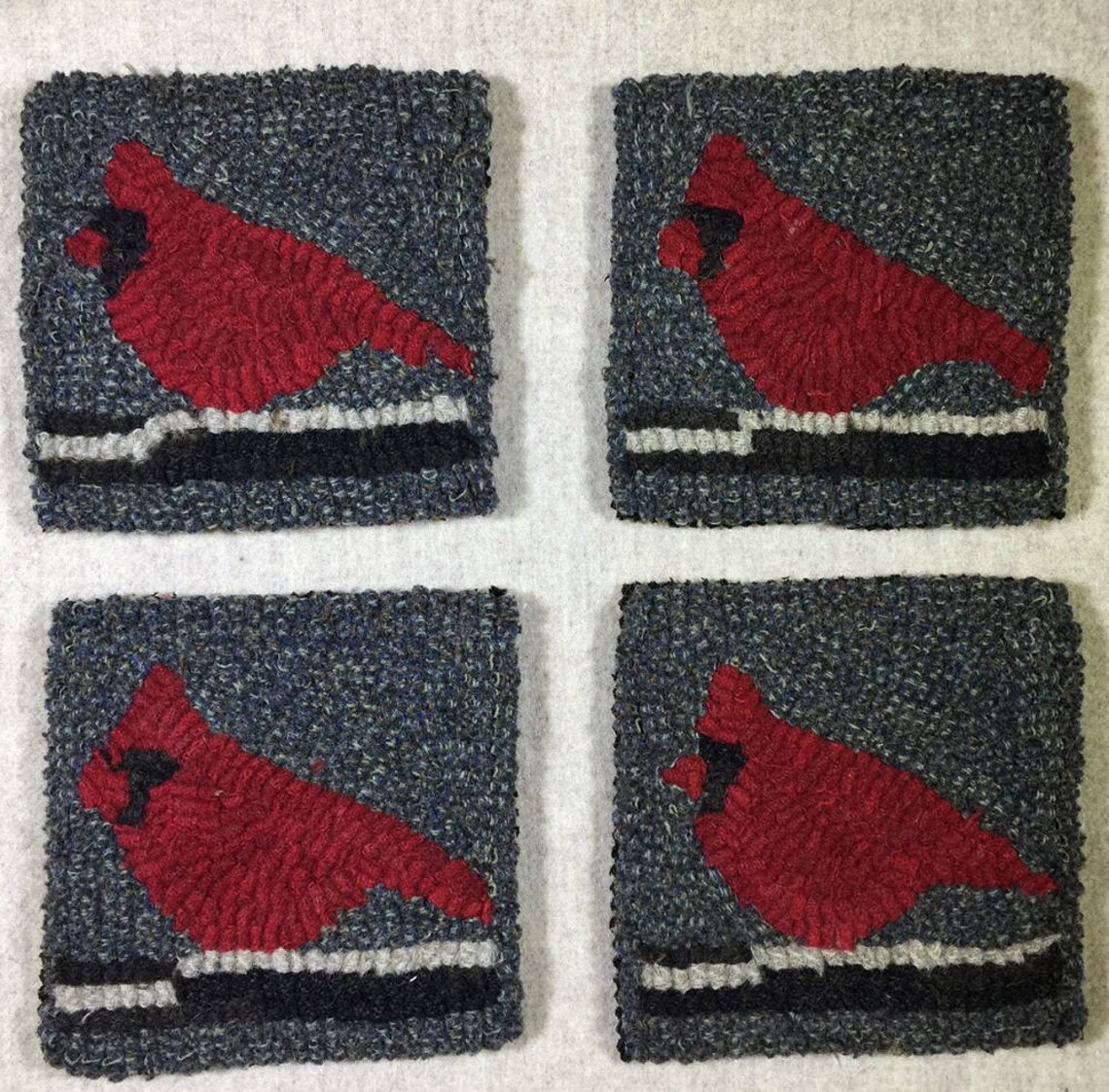 Rug Hooking Pattern 4 Cardinal Mug Rugs 5 X 5 - Etsy