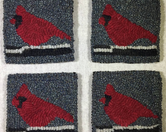 Rug Hooking Pattern , 4 Cardinal Mug Rugs 5" X 5", P152 - Etsy