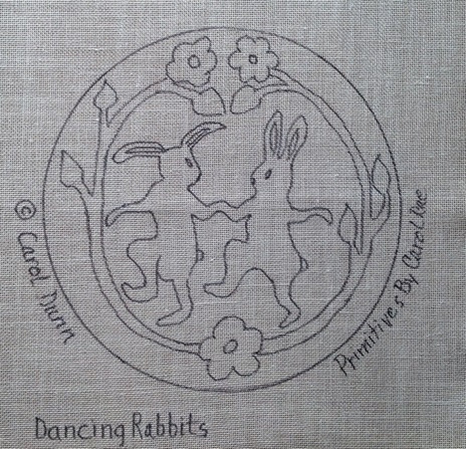 Rug Hooking Pattern for Dancing Rabbits Chair Pad on Monks - Etsy