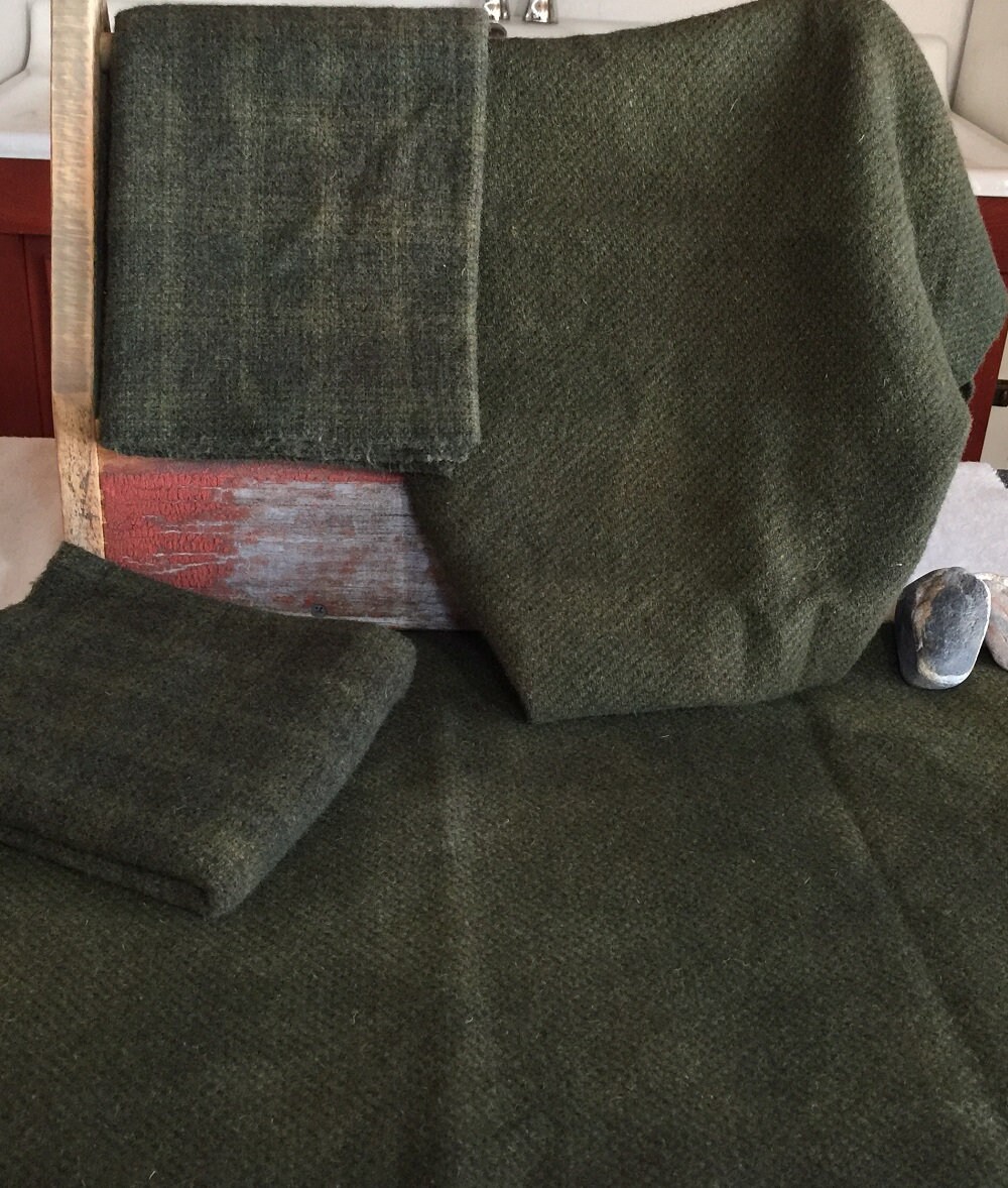 Deep Pine Green Hand Dyed Wool Fabric for Rug Hooking, Applique, Penny ...
