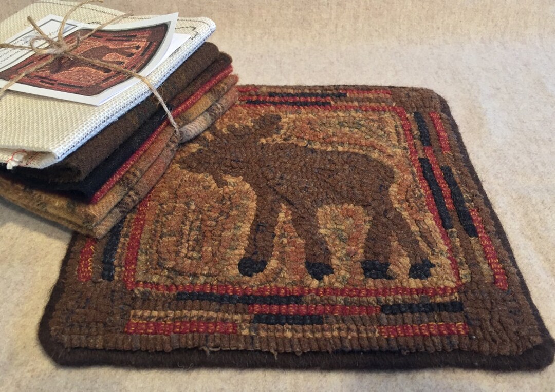 Wandering Moose, Primitive Rug Hooking Kit , 10" X 10", K 104 - Etsy