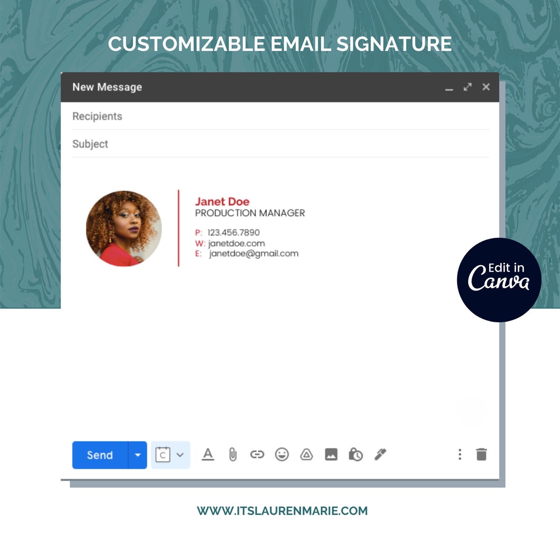 Customizable Email Signature Template Gmail Signature - Etsy