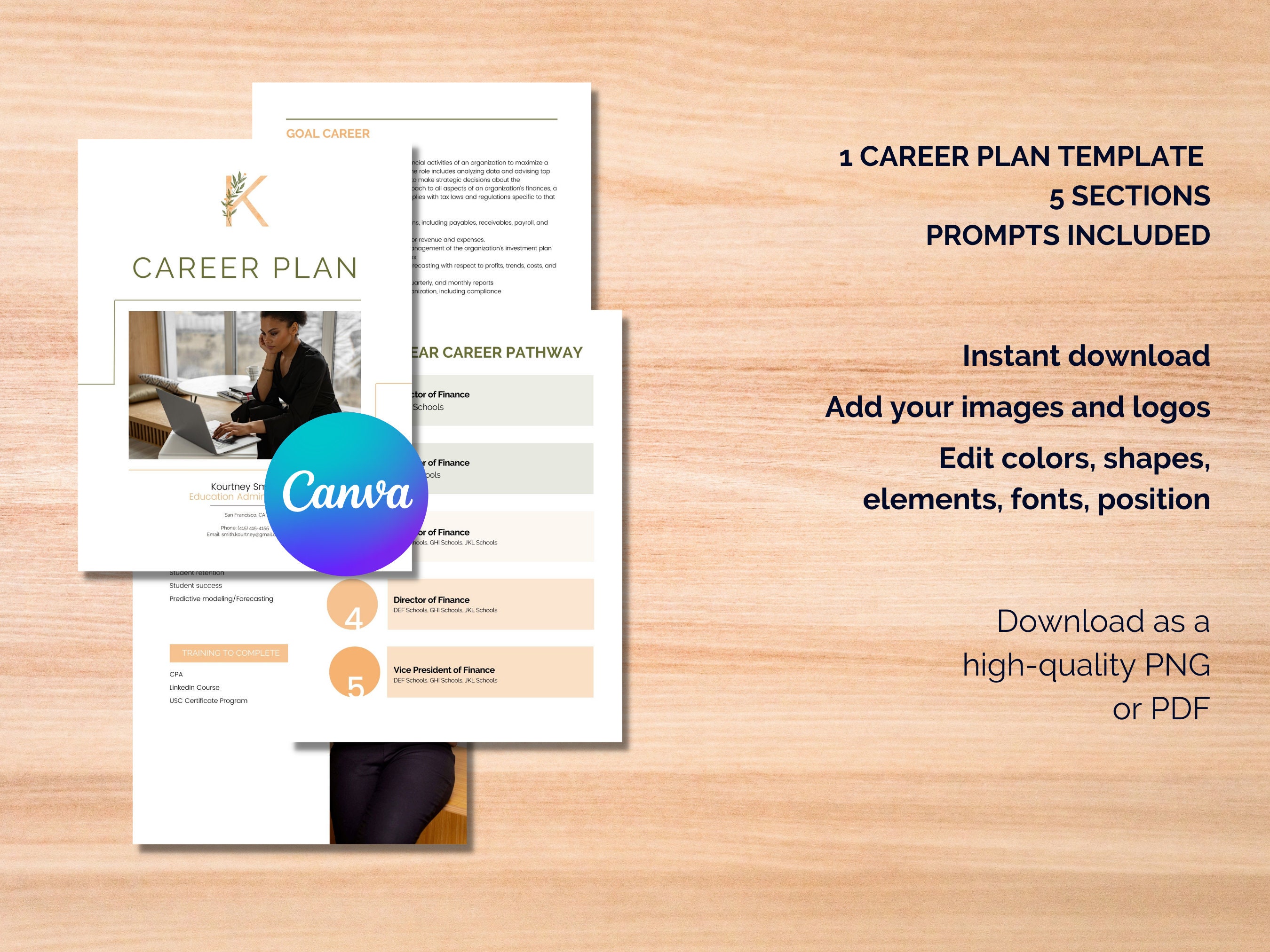 Professional Development Template | Canva | 4 Pages | Fully Editable ...