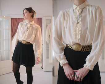 70s Ruffle Blouse | Etsy