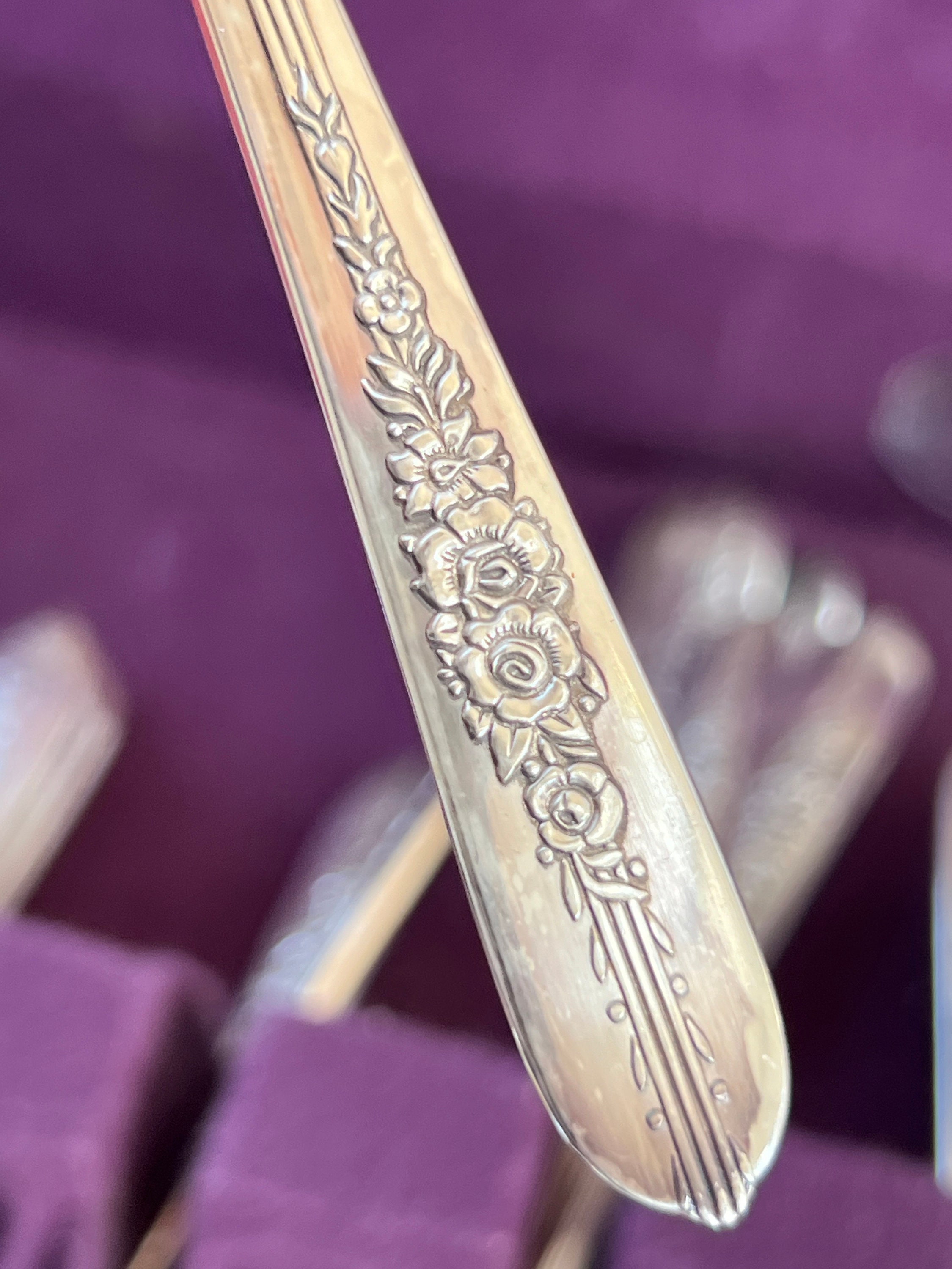 Nobility Royal Rose Flatware Set - 1939 - 76 Pieces - Floral - Flowers ...