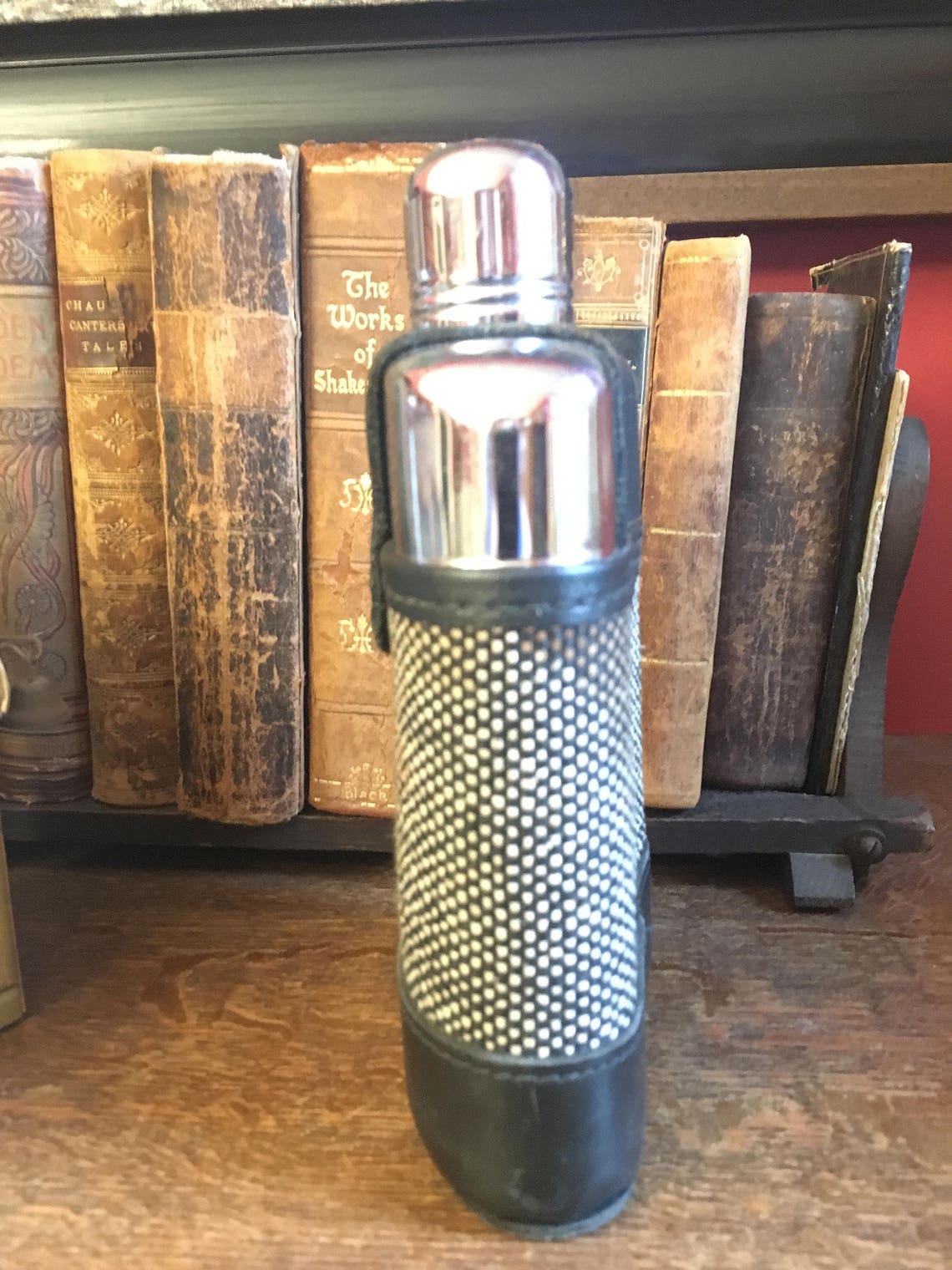 Christian Dior Flask - Leather and Textile Case - Vintage - Black ...