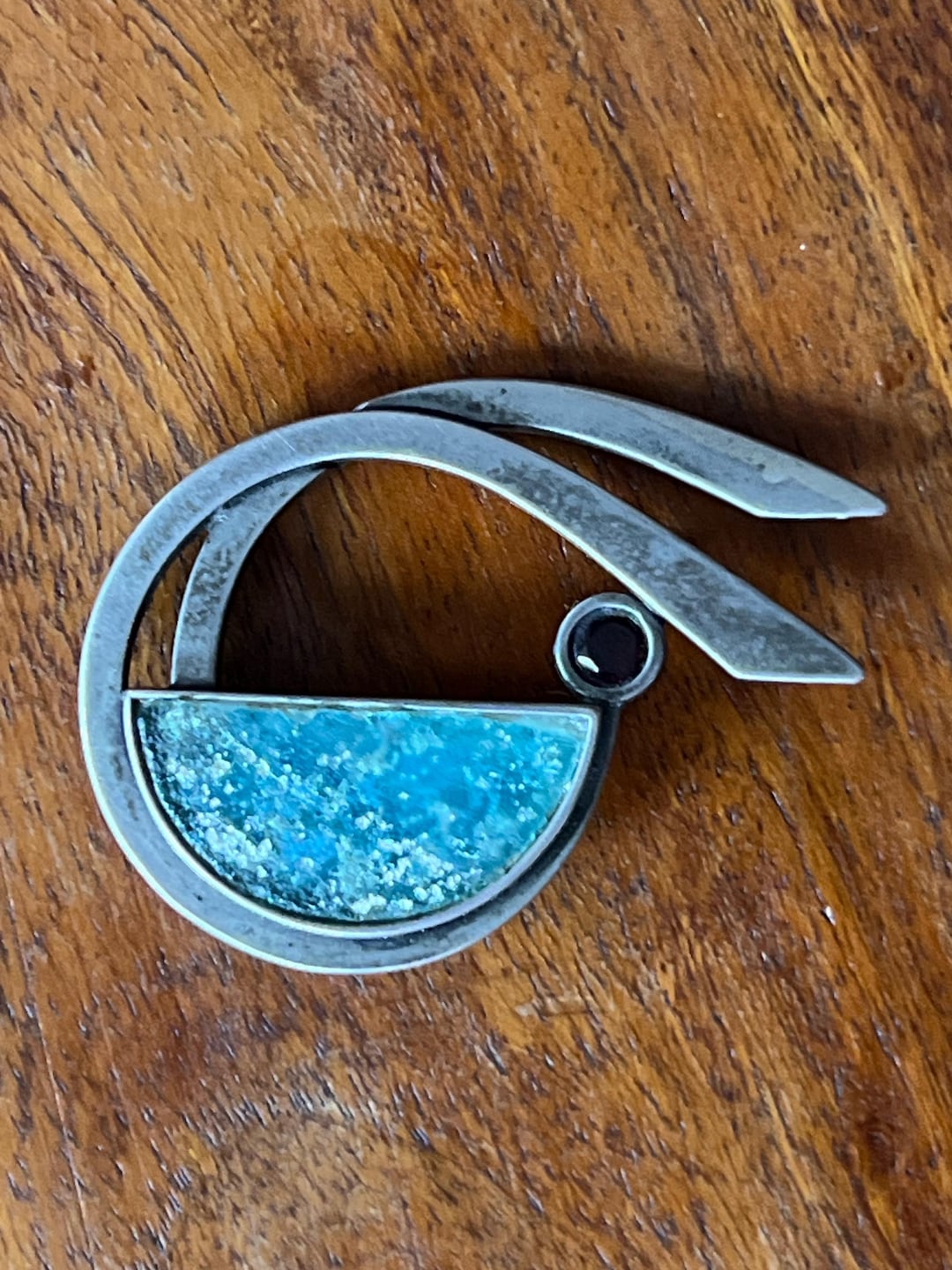 Roman Glass Sterling Brooch - Modernist - Bruria - Israel - Gemstone ...