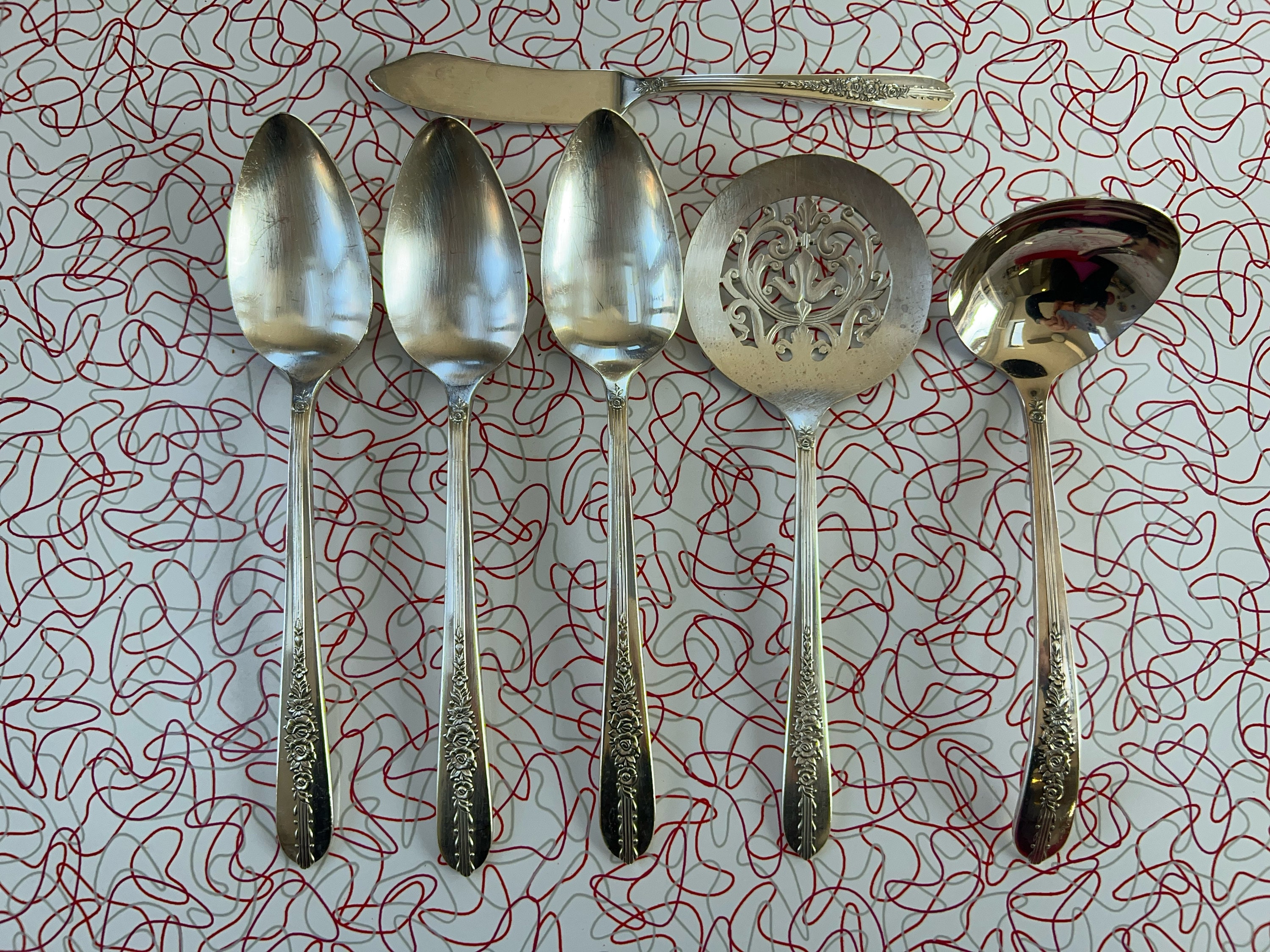 Nobility Royal Rose Flatware Set - 1939 - 76 Pieces - Floral - Flowers ...
