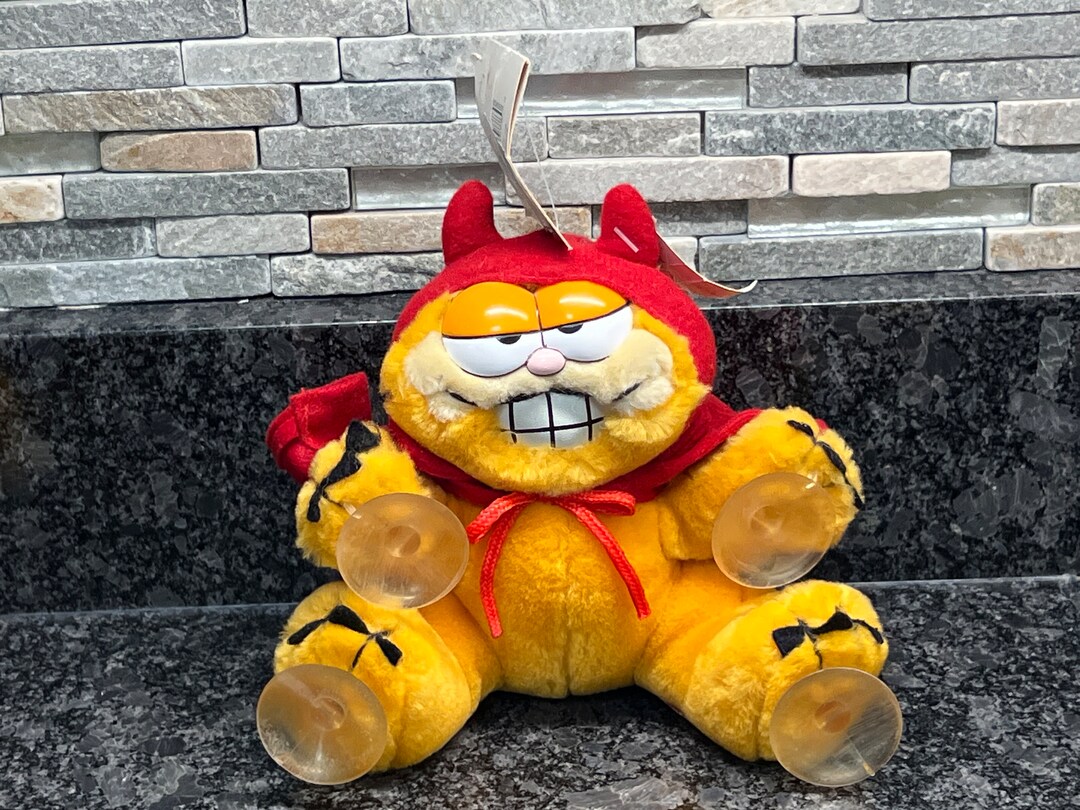 Garfield Devil Plush - Hang on - Plushie - Halloween - Collectible Toy - Rare - Dakin - 1981 ...