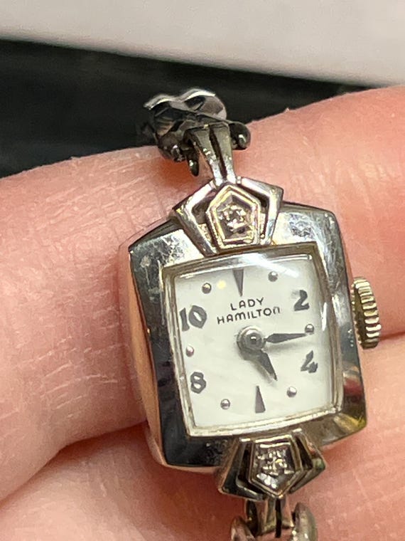 14K Hamilton Watch - Ladies - Original Box - Fifties … - Gem