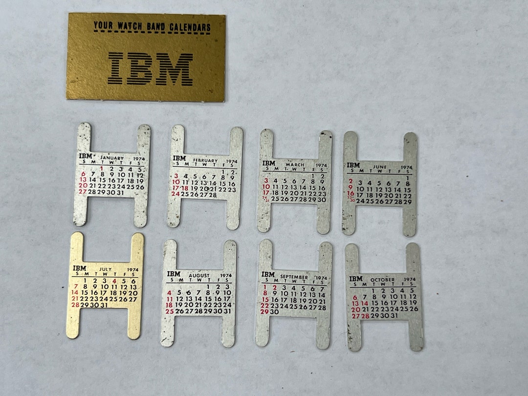 IBM Watch Calendar Plates - 8 - Metal - Two Tone - Directions - Etsy