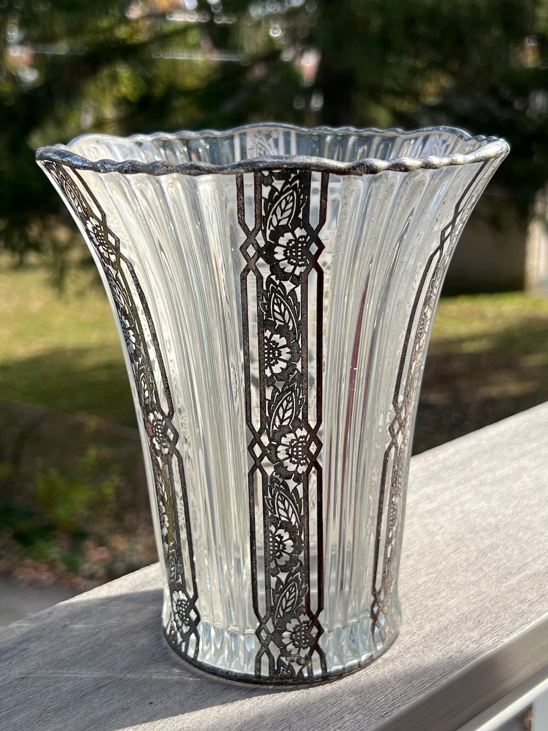 Silver Overlay Vase - Art Deco - Glass - Classic - Traditional ...