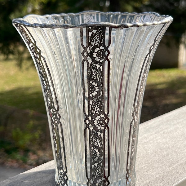 Silver Overlay Glass - Etsy