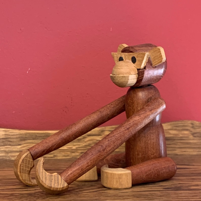 Wooden Monkey - Bojesen Style - MCM - Danish - Articulated - Jointed ...