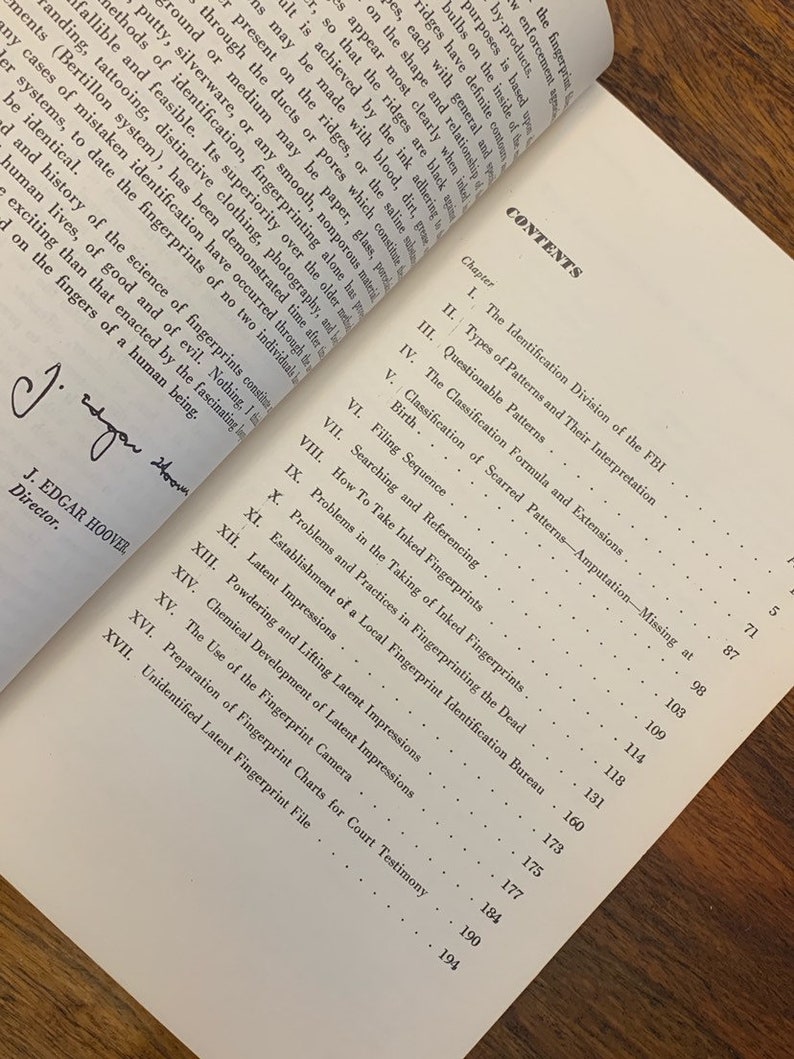 Science of Fingerprints Book - First Edition - FBI - Hoover - Forensics ...