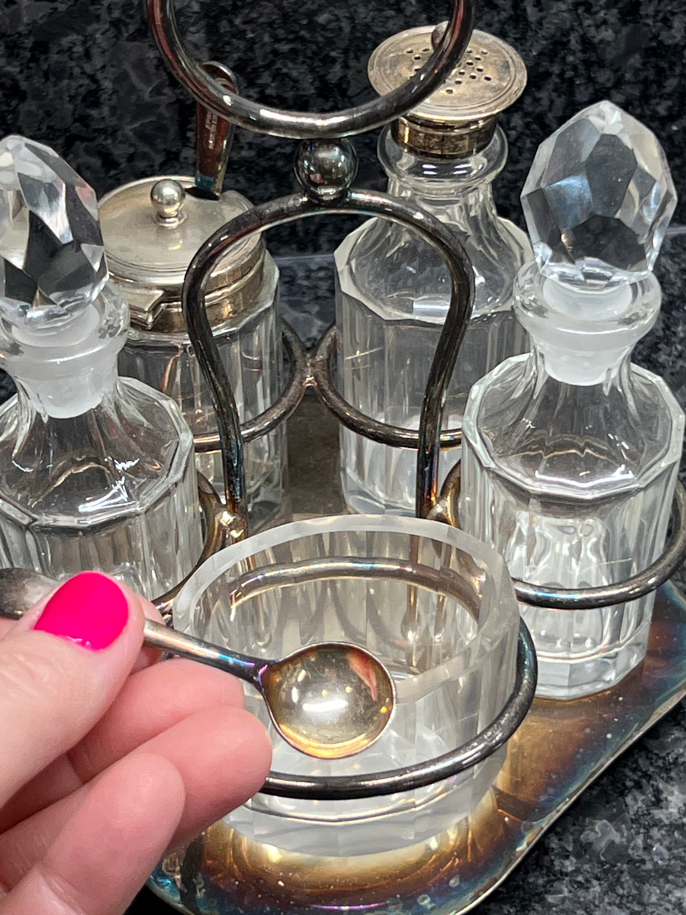 Cruet Set - Condiments - Silver Plated - Serving - Histess - Wedding ...