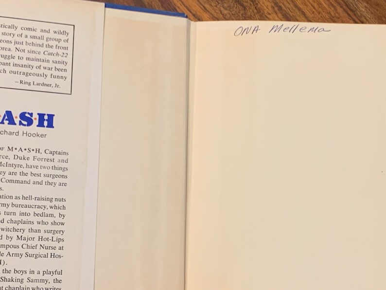 Mash Hardcover 1968 Book Novel Fiction Richard Hooker - Etsy