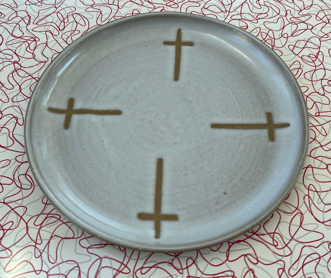 Marshall Studios Pottery Plate - Art - Studio - Cross - Religious ...