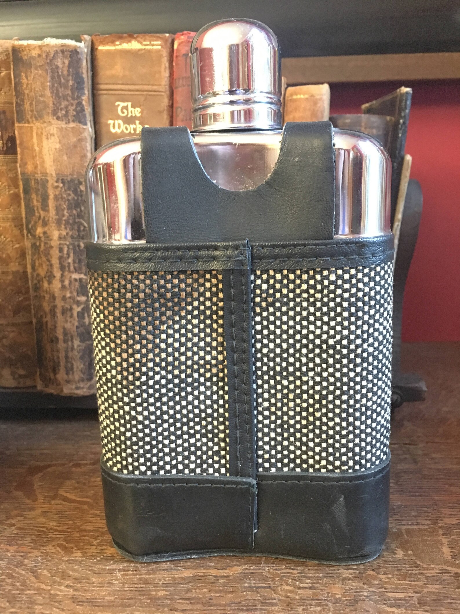 Christian Dior Flask - Leather and Textile Case - Vintage - Black ...