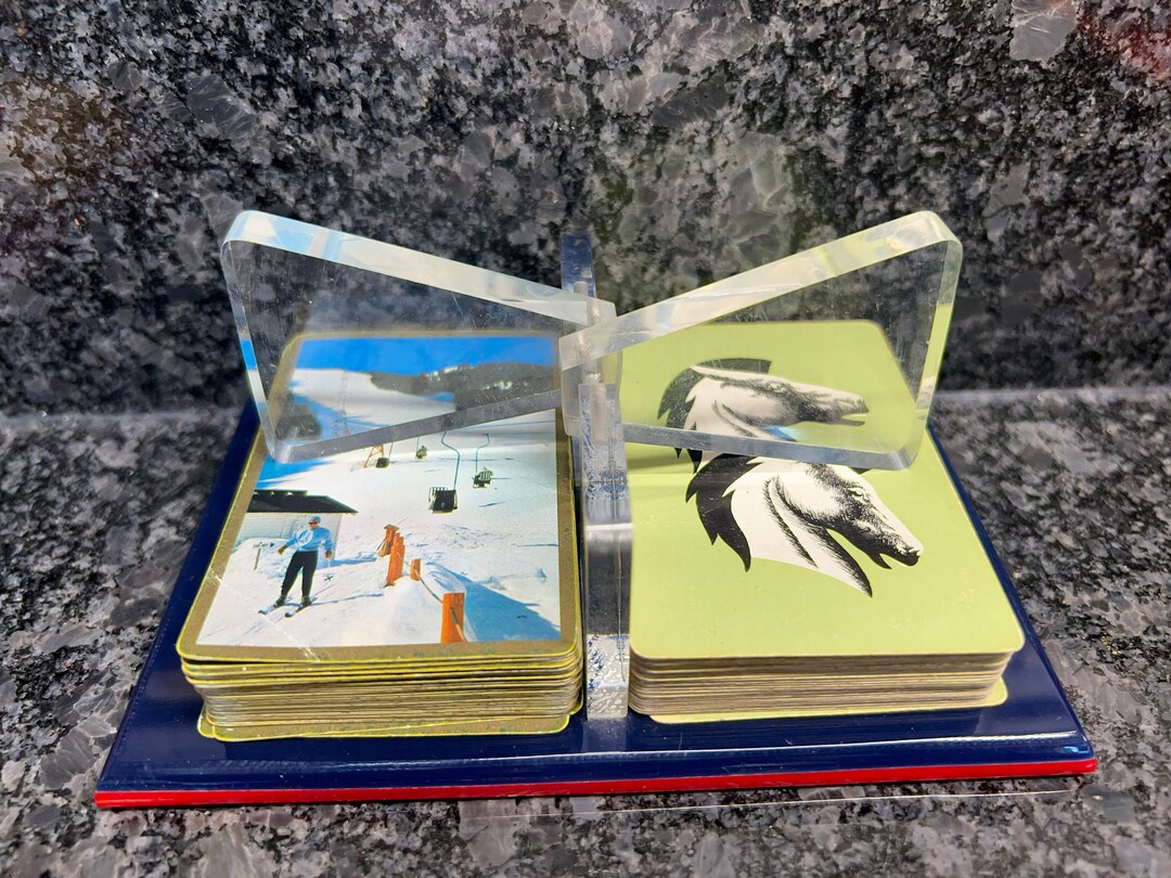 Card Deck Holder - Caddy - Lucite - Playing Cards - Acrylic - Rare ...
