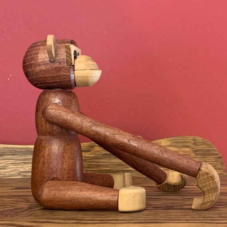 Wooden Monkey Bojesen Style MCM Danish Articulated | Etsy