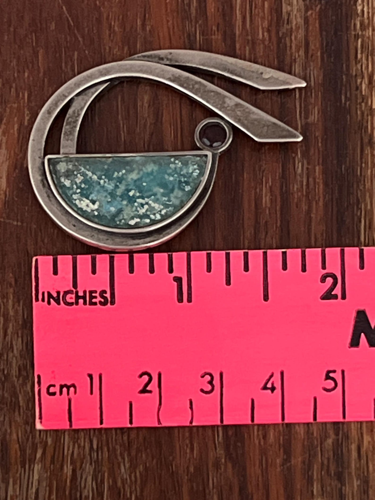Roman Glass Sterling Brooch - Modernist - Bruria - Israel - Gemstone ...