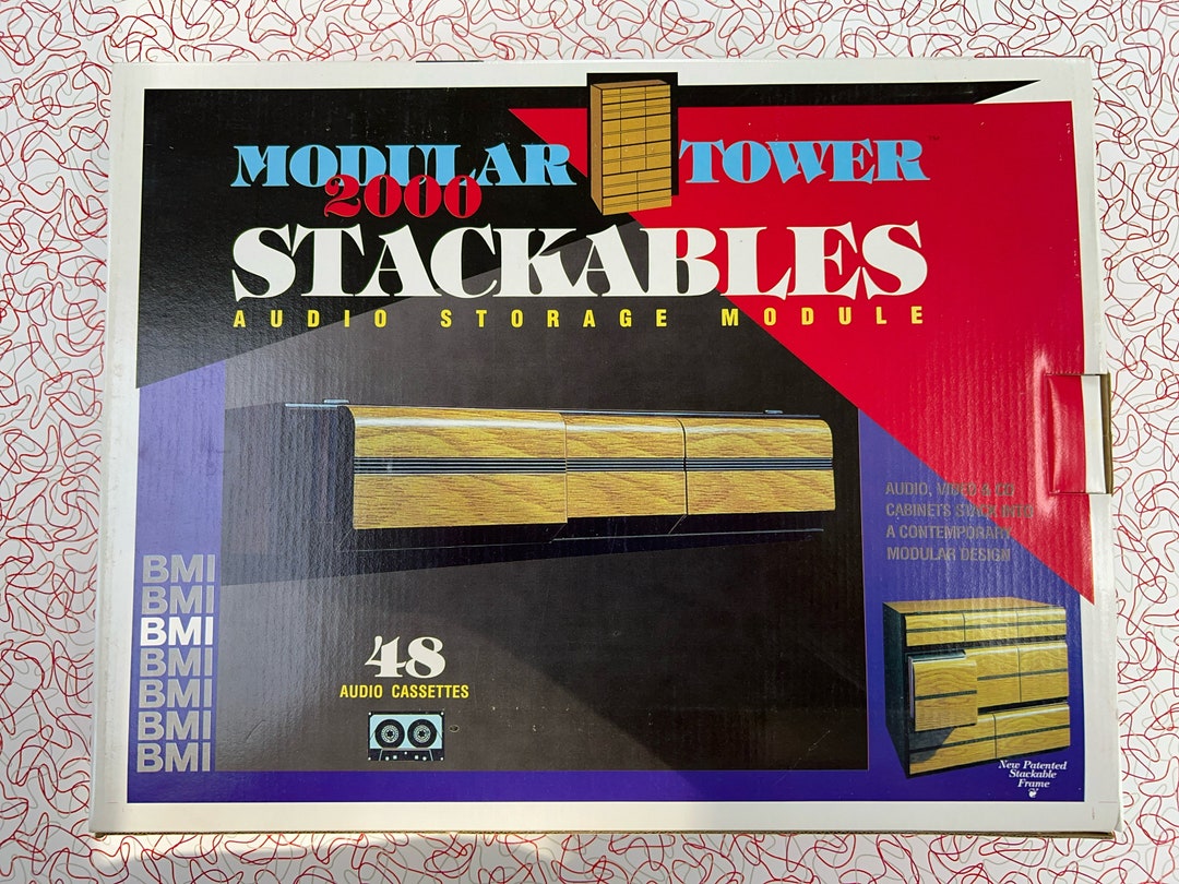 Cassette Storage - Modular - Drawer - Woodgrain - 48 Tapes - Original ...