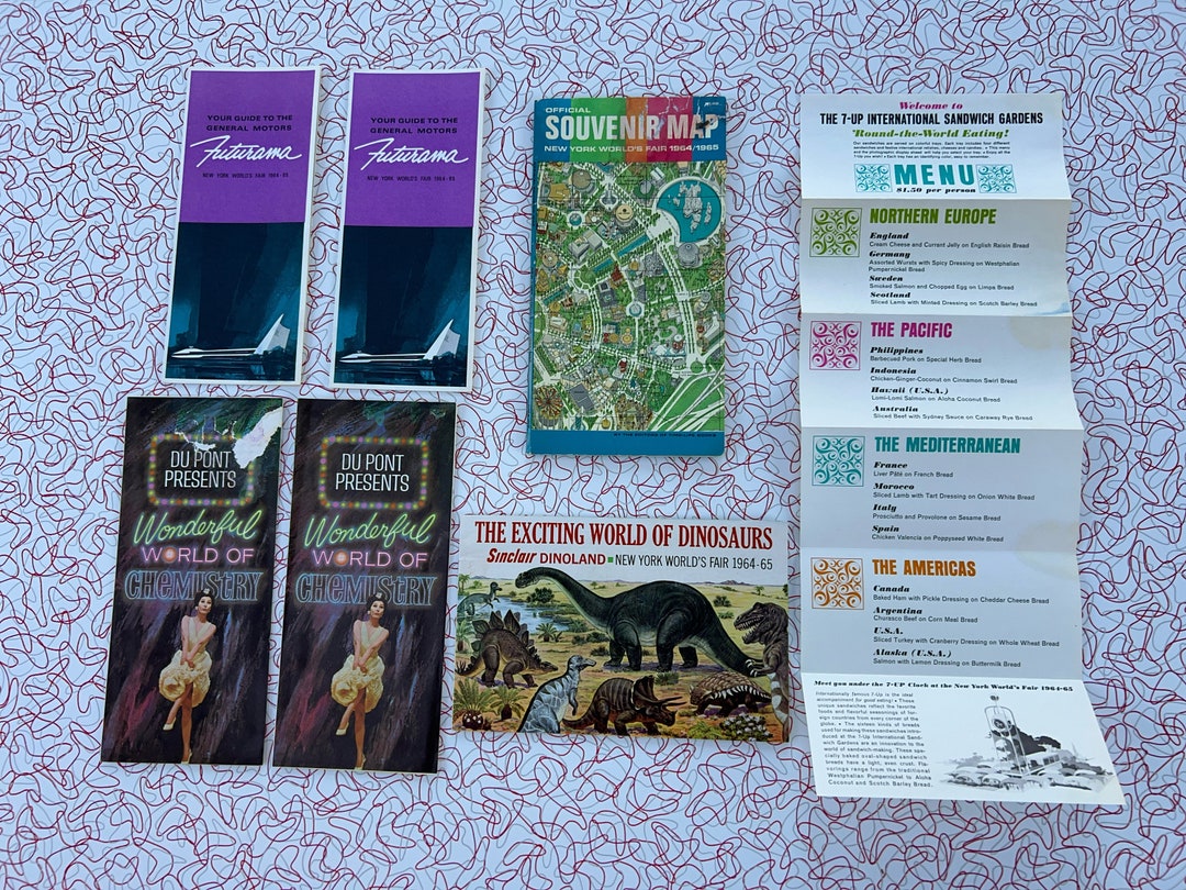 World’s Fair 1964 1965 Ephemera Lot - Map - Brochures - Menu - H2 - Etsy