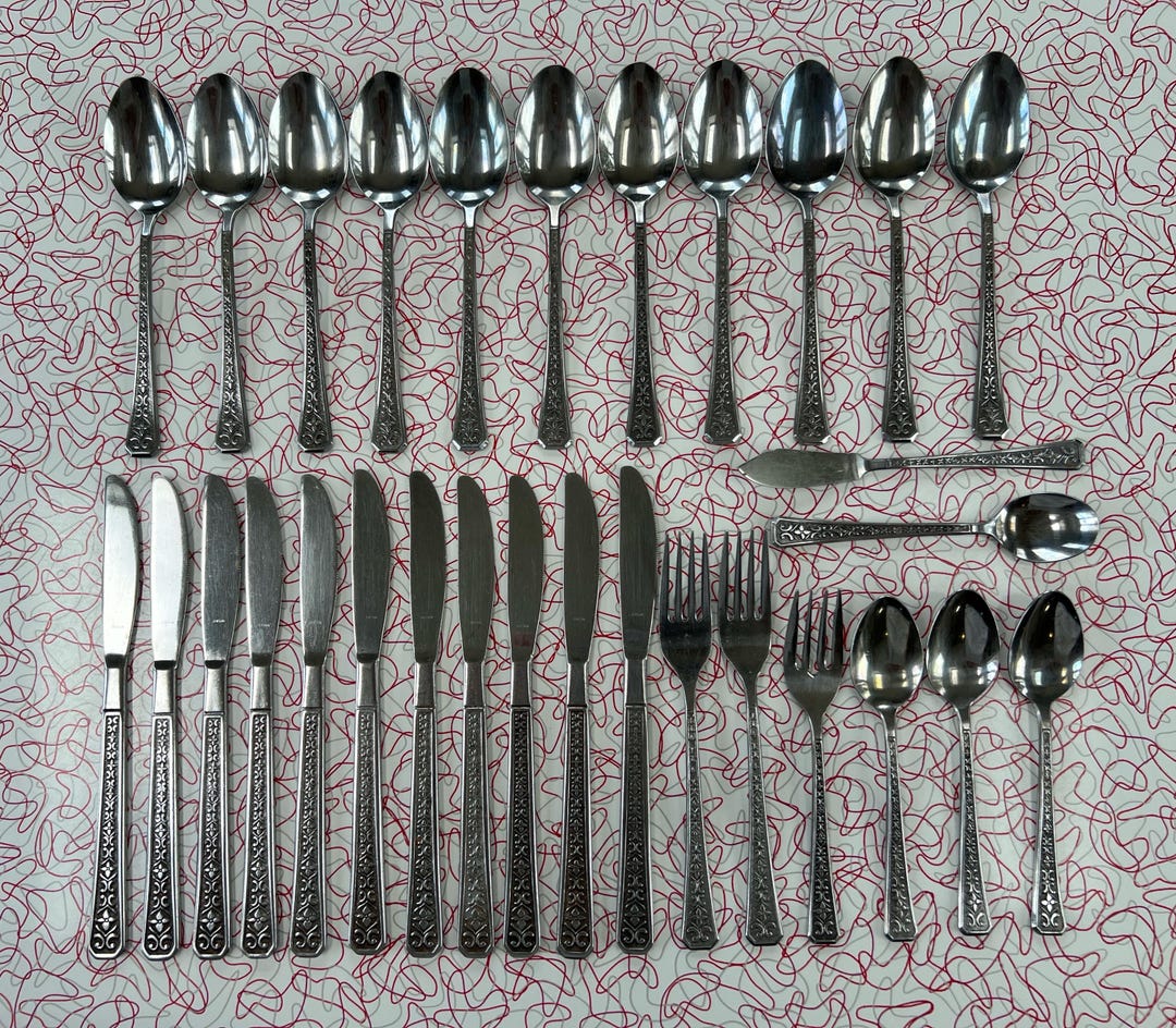 Interpur Stainless Flatware - Floral - Scroll - Fleur De Lis - Florenz ...