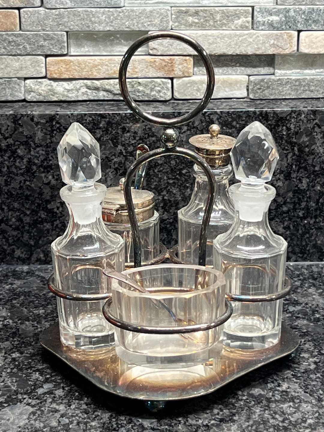 Cruet Set - Condiments - Silver Plated - Serving - Histess - Wedding ...